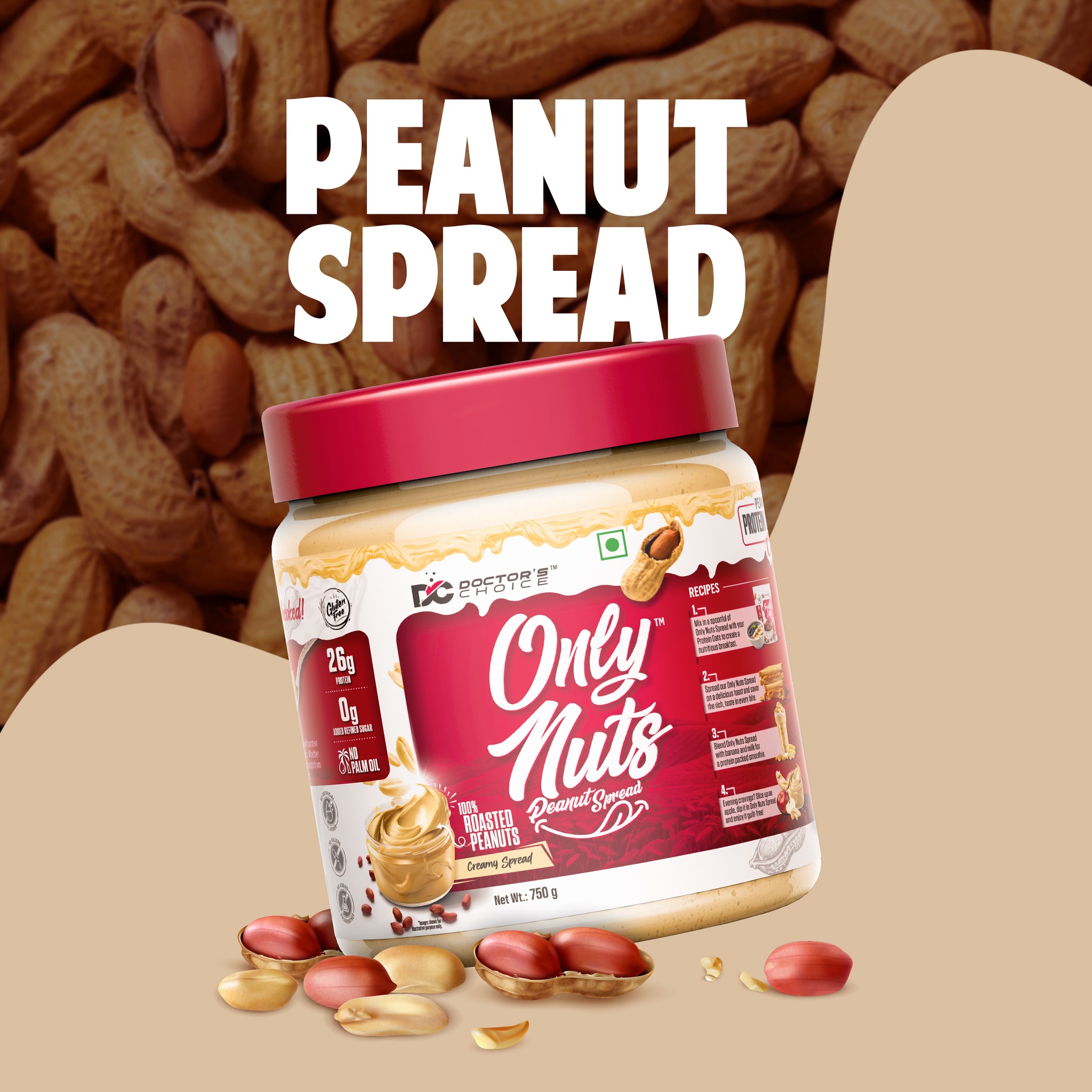 ONLY NUTS - Peanut Protein Spread creamy choco fudge