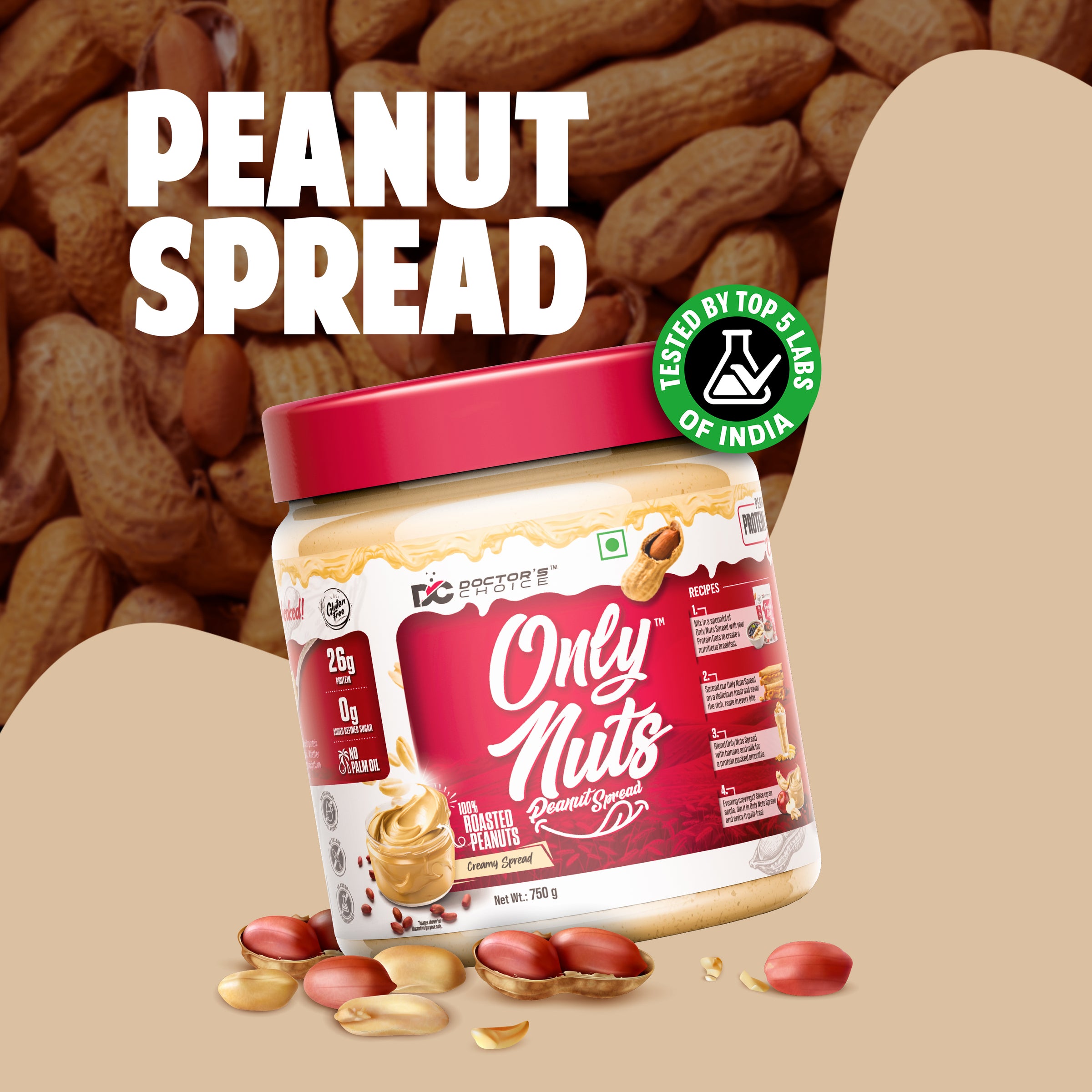 ONLY NUTS - Peanut Protein Spread creamy choco fudge