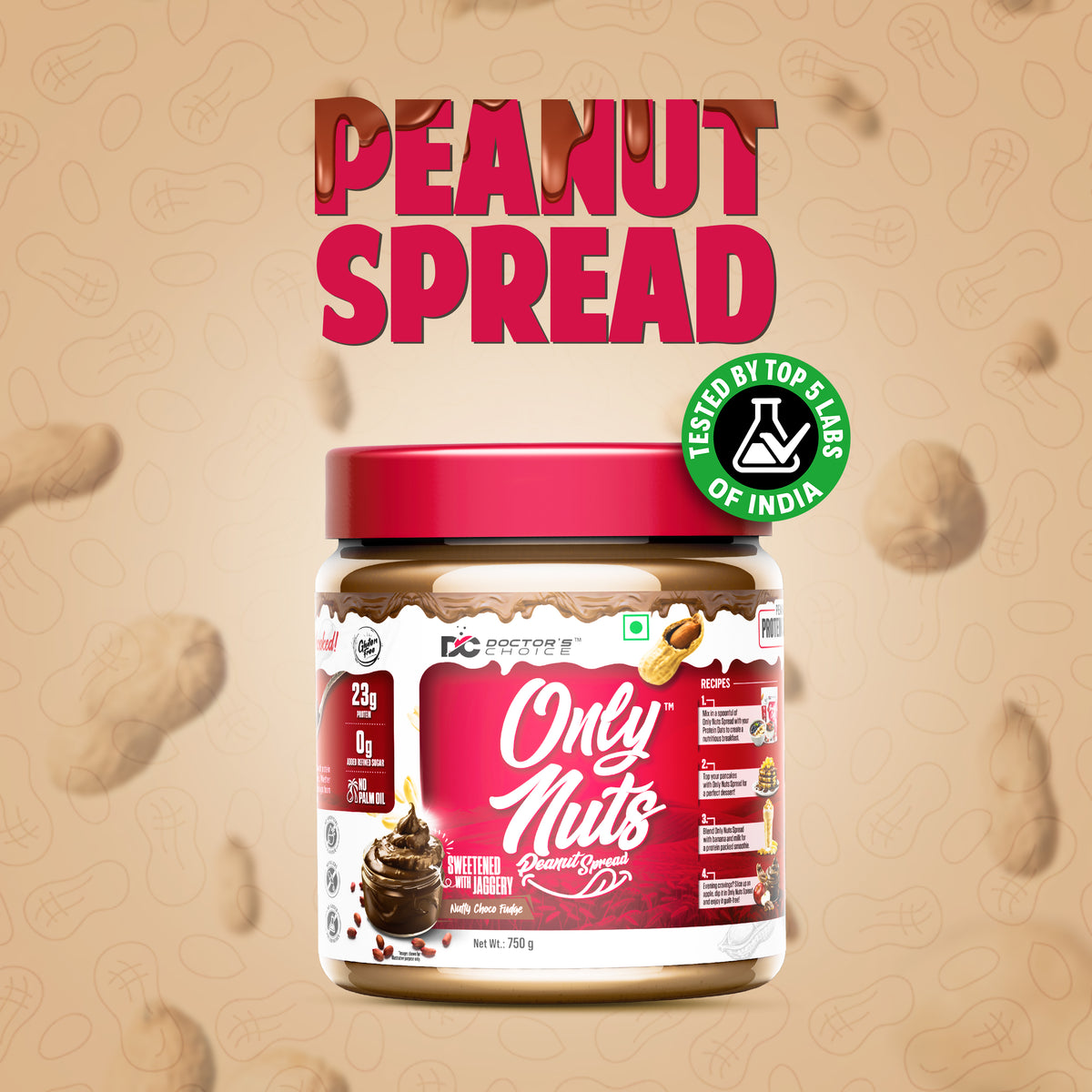 ONLY NUTS - Peanut Protein Spread creamy choco fudge